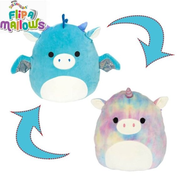 Squishmallows | Toys | Nwt 220 Flippamallows Devin The Dragon And ...
